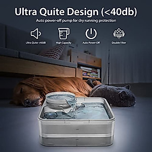 Upgraded 1.85Gal Dog Water Fountain, Automatic Cat Water Fountain Pet Water Dispenser with Double Filter Specially for Large Dogs and Multiple Pets
