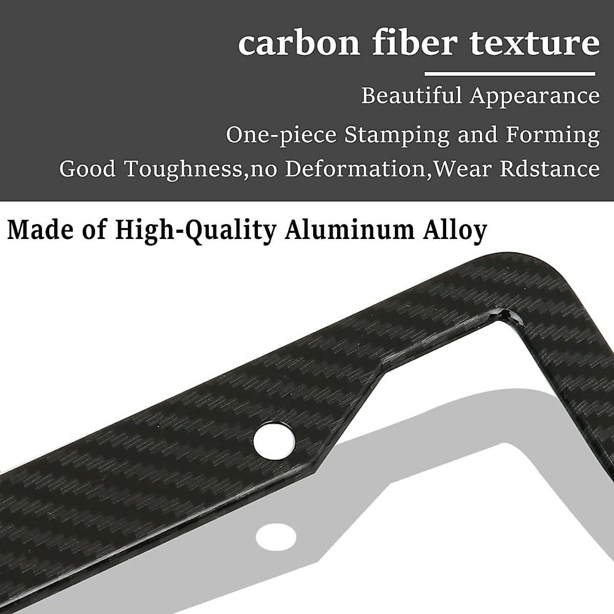 2 Pack Black License Plate Frames for Cowboys,Carbon Fiber License Tag Plate Frames Holder,with All The Screw Parts