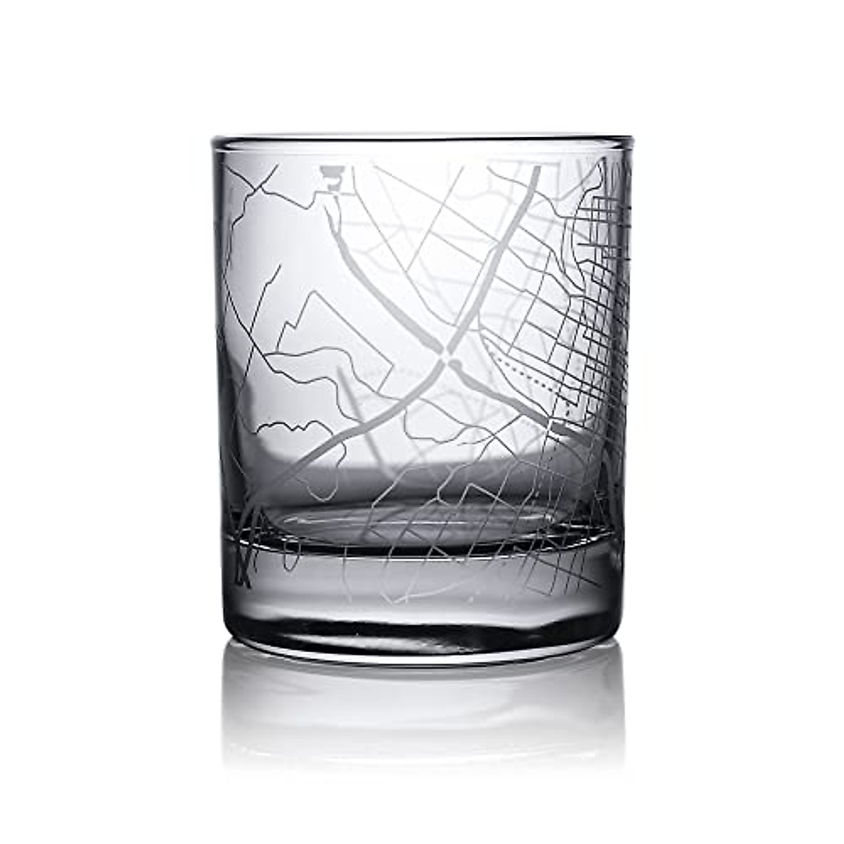 Austin City Map Whiskey Glass, Unique Gift, 10.5 oz