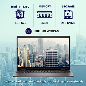 Oemgenuine OEM Dell Latitude 3540 Notebook 15.6” FHD, Intel 10 Core i5-1335U (Beats i7-1270P), 32GB RAM, 2TB NVMe, WiFi 6, BT, Backlit KB, HD Webcam, RJ-45, W11P, Business Laptop