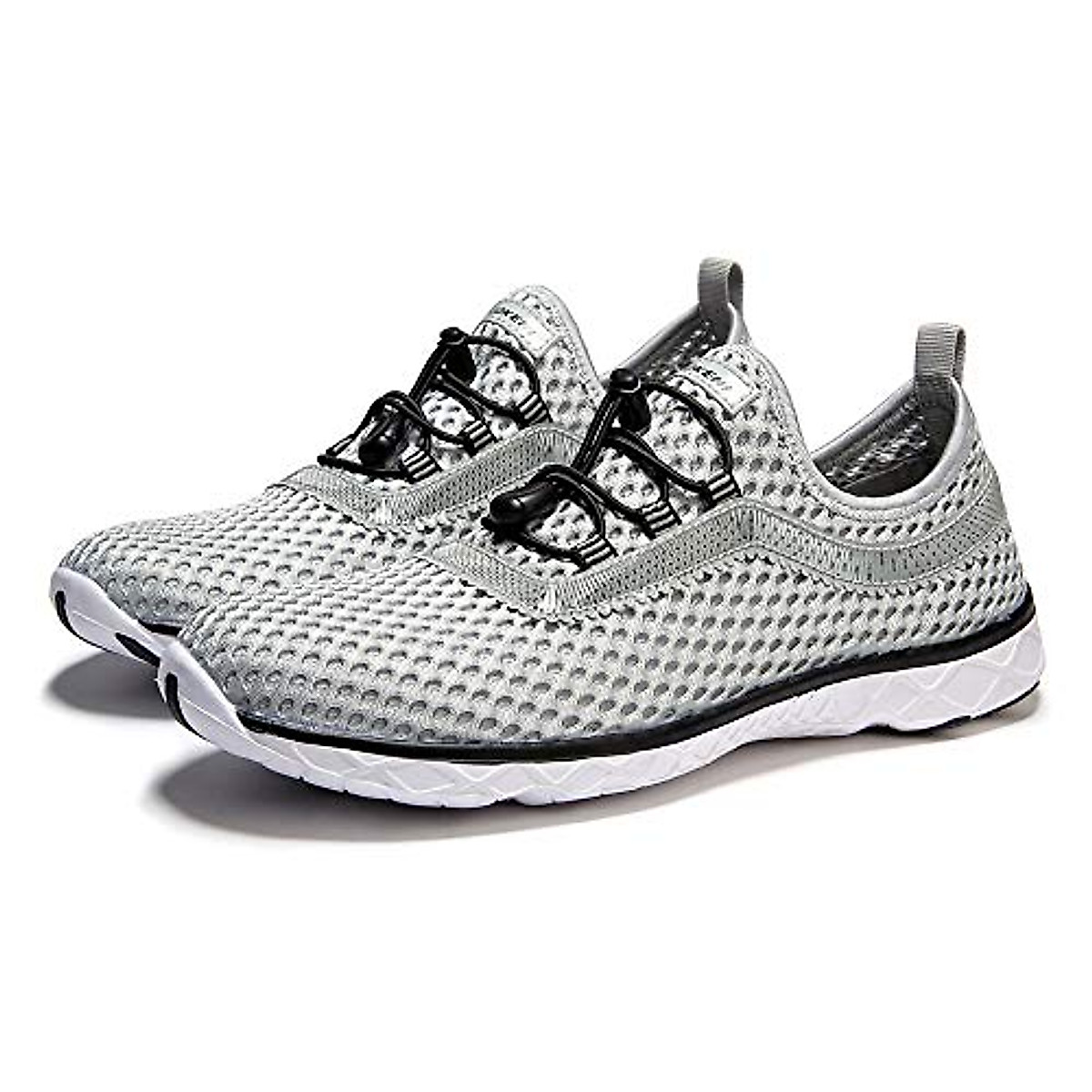 SUOKENI Women's Quick Drying Slip On Water Shoes for Beach or Water Sports Ultralight Walking Shoes LightGray,Size:US 8.5/EU 39