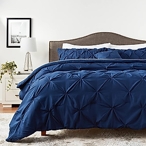 VCNY Home - King Comforter, Soft Bedding Set with Matching Shams and Decorative Pillow, Geometric Design, Modern Home Decor (Carmen Navy, 4-Piece)