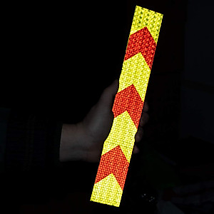 STARREY Reflective Tape Red & Yellow 1 in X 15 FT Waterproof Self Adhesive Trailer Safety Caution Reflector Conspicuity Tape for Trucks Cars