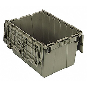 Quantum Storage Systems Attached Lid Container, Gray, 12-3/4"H x 21-1/2"L x 15-1/4"W, 1EA QDC2115-12 - 1 Each