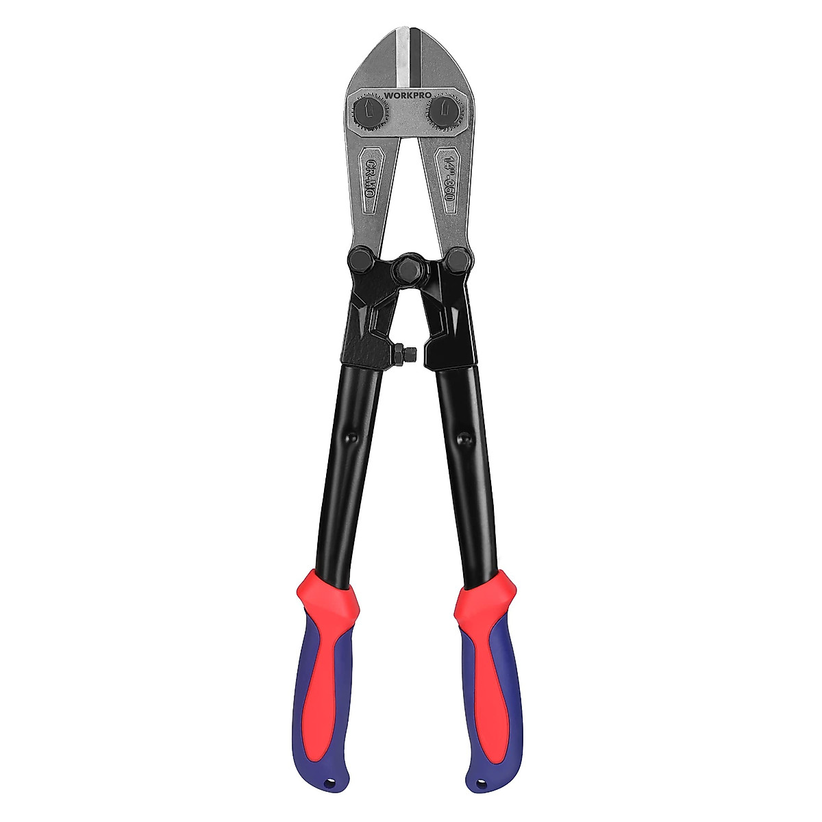 WORKPRO W017004A Bolt Cutter, Bi-Material Handle with Soft Rubber Grip, 14", Red&Blue