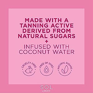 SOL by Jergens Deep Water Self Tanner Mousse, Water-based Sunless Tanner with Coconut Water, Tanning Water for Natural Looking Fake Tan, Dye-free, Tanning Active Derived from Natural Sugars, 5 Ounce