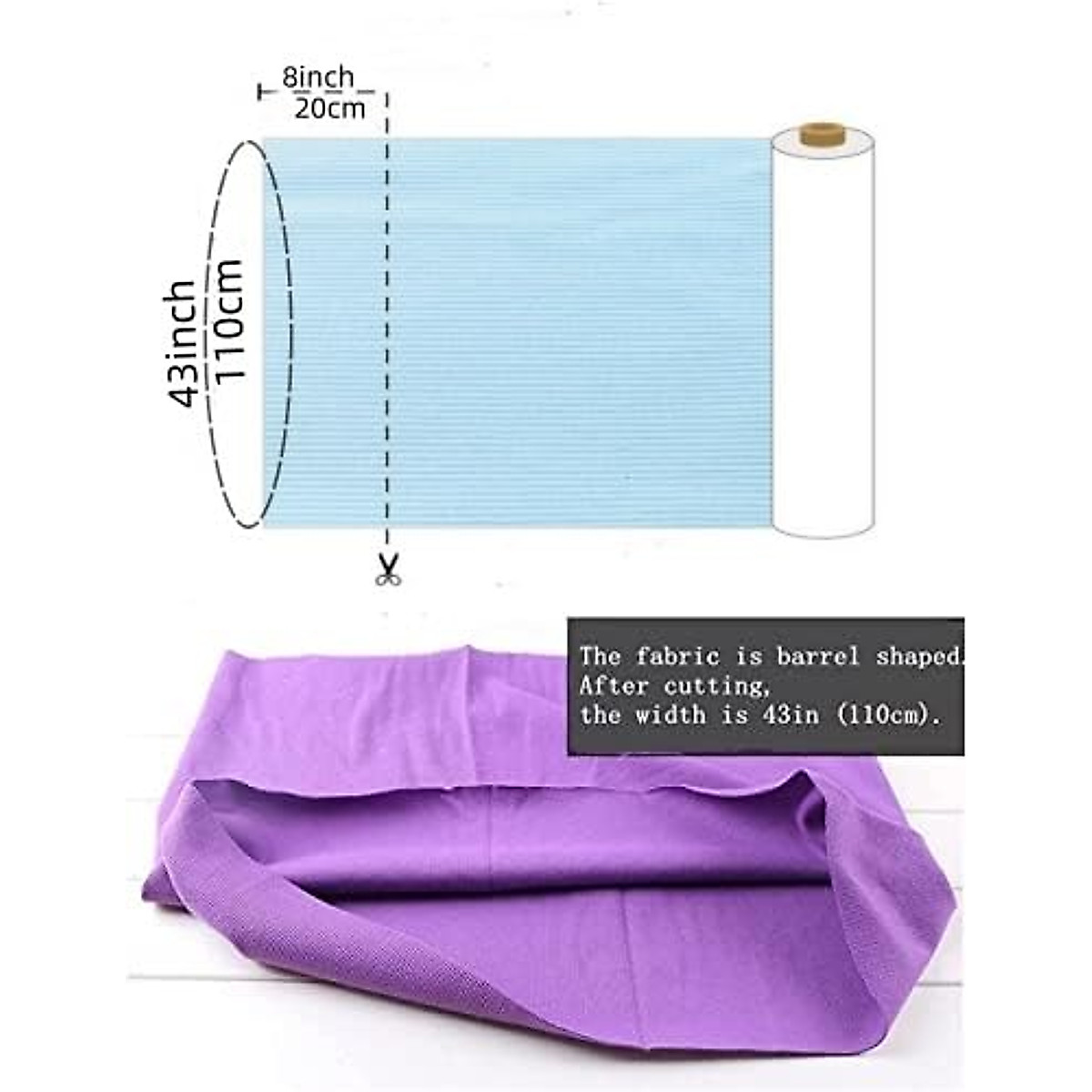 TinaKim Ribbing Fabric for Cuffs, Jacket Hoodies Waistbands Neckline Material, for Sweatshirts Costume Sewing (Black 68, 43x8in)