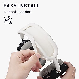 kwmobile Silicone Headband and Ear Pads Cover Set Compatible with Apple Airpods Max - Covers - White/Black