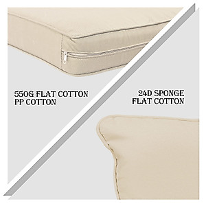 BPS Sofa Cushion 24' x 24' Patio Furniture Outdoor Deep Seat Single Chair Back Olifen Fabric Slipcover Sponge Foam