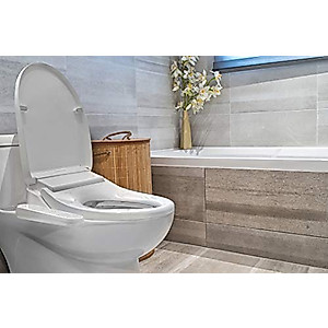 Coway Bidetmega 150 Smart Electronic Bidet Seat with Innovative i-WAVE Technology (For Rounded Toilet Bowl), Bidetmega 150R, White