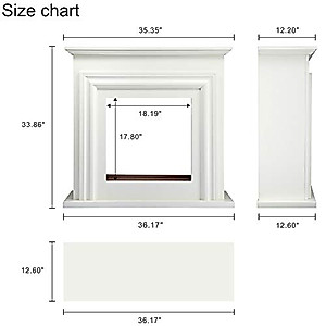 JAMFLY Electric Fireplace with Mantel Package Freestanding Fireplace Heater Corner Firebox with Log & Remote Control,750-1500W, Lvory White…