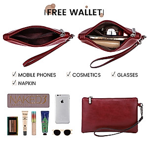 LOVEVOOK Vintage Leather Laptop Tote, 15.6 Inch Work Bag for Women, Large Capacity Business Handbag with 2PCs