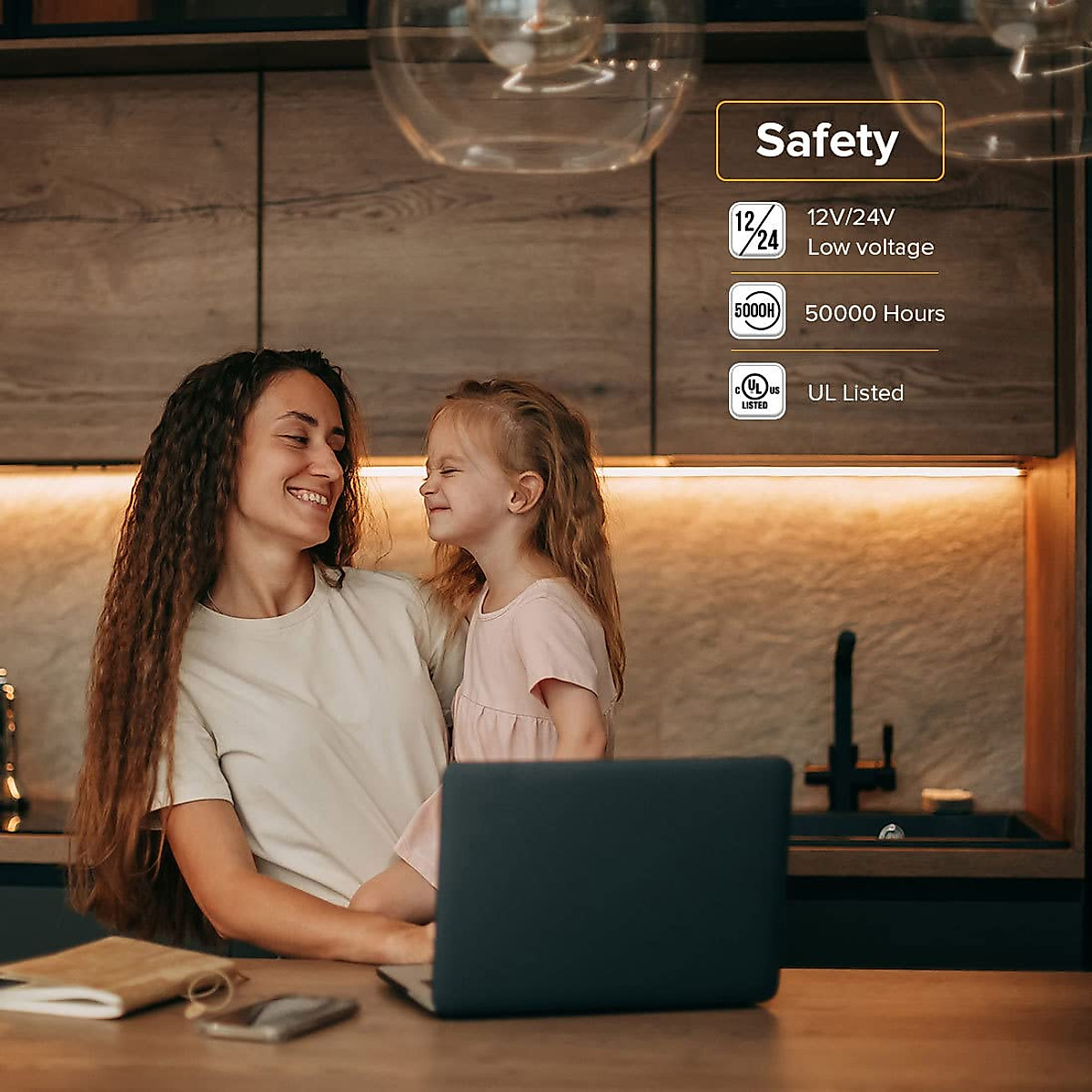 BTF-LIGHTING FCOB COB Flexible High Density Uniform Light LED Strip 8W/m 16.4FT DC12V Daylight White 6000K CRI 90+ 8mm Width Dimmable LED Ribbon for Indoor Decoration(No Adapter or Controller)