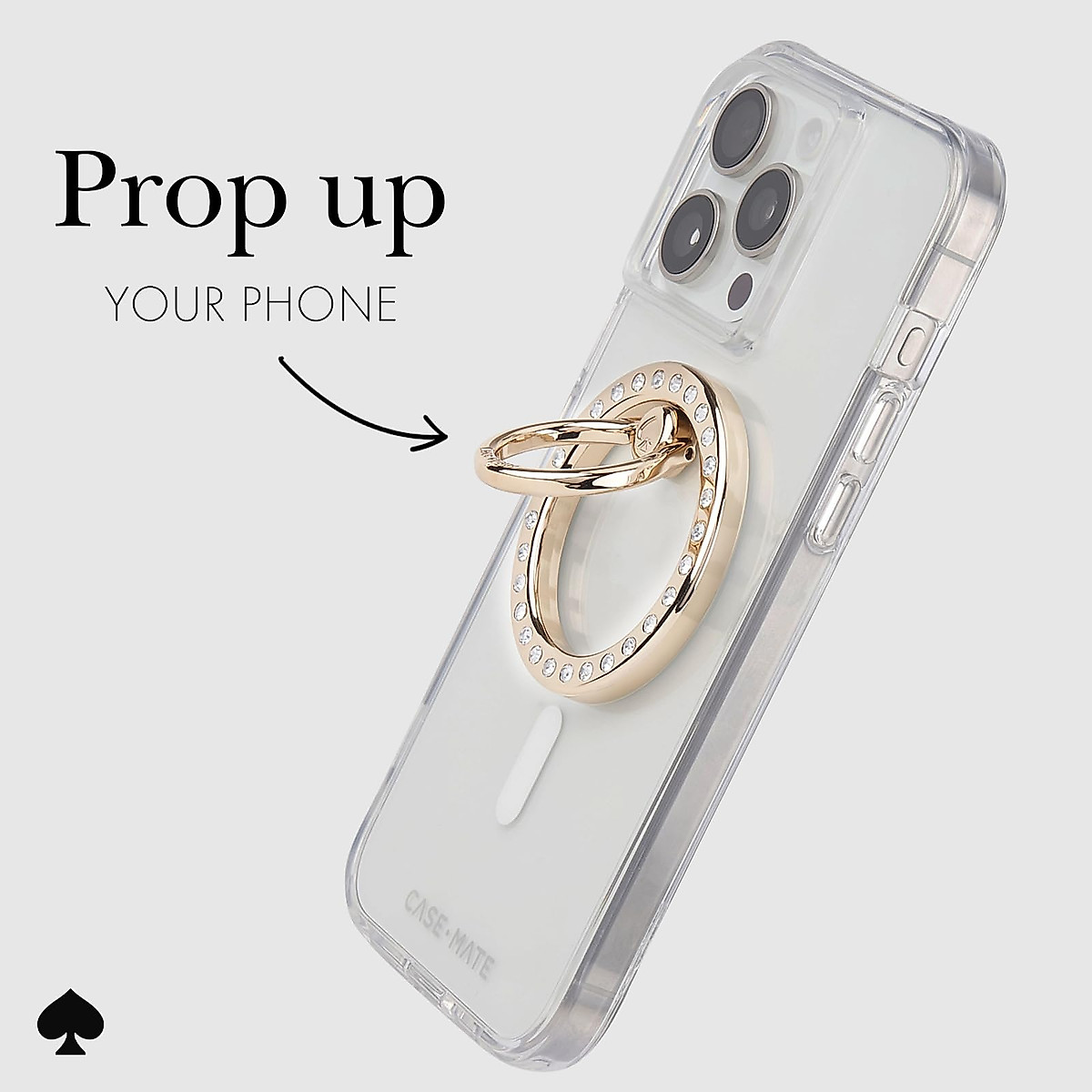 kate spade new york Magnetic Phone Ring Grip with Stand - Removable and Collapsible - Set in Stone