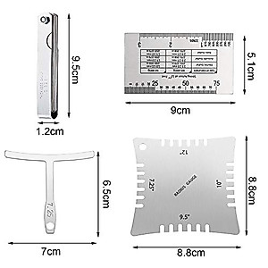 15 Pieces Guitar Luthier Tools Set Including Guitar Radius Gauge, String Action Ruler Gauge, 32 Blades Feeler Gauge, Guitar Notched Radius Gauges for Guitar and Bass Setup