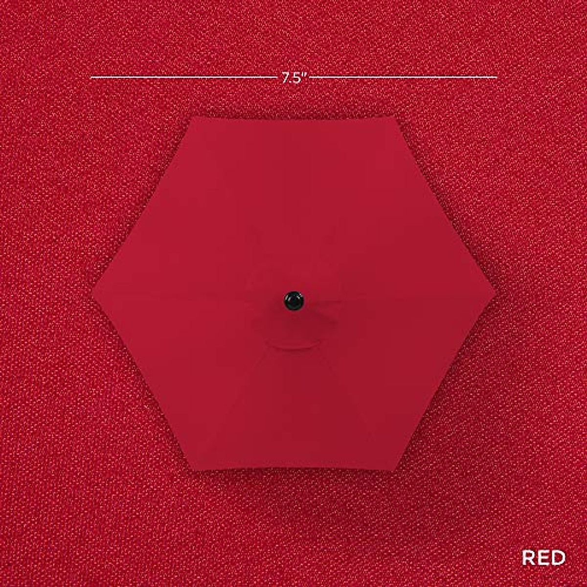 Best Choice Products 7.5ft Outdoor Solar Market Table Patio Umbrella for Deck, Pool w/Tilt, Crank, LED Lights - Red