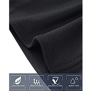 MAGCOMSEN Women's UPF 50+ Lightweight Athletic Jacket Sun Protection Full Zip Long Sleeve Shirts Hiking Outdoor Pockets Black L