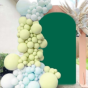 FOTSHARER Wedding Arch Cover 6FT Emerald Green Arch Cover Bakcdrop Fabric Chiara Arch Backdrop Cover for Balloon Party Arch Covers Stretchy Backdrop Round Top Arch Stand Cover for Birthday Decorations
