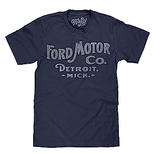 Ford Motor Co. Detroit Michigan Men's T-Shirt | Poly Cotton Blend | Classic Look - Large Midnight Navy Heather