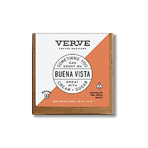Verve Coffee Roasters Craft Instant Coffee Buena Vista Blend | Dark Roast, Ground, Hand-Roasted | Colombian Blend | Enjoy Hot or Cold | Up to 6 Servings