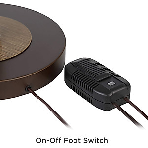 Franklin Iron Works Astoria Rustic Farmhouse Industrial Standing Floor Lamp Tree 3-Light 71" Tall Bronze Faux Wood Faux Tea Alabaster Glass for Living Room Reading House Bedroom Home Office