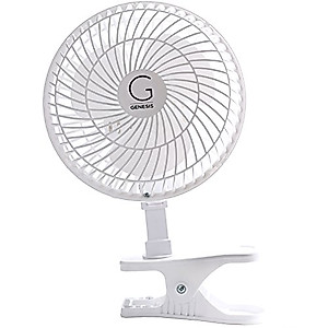 Genesis 6-Inch Clip Convertible Table-Top & Clip Fan Two Quiet Speeds - Ideal For The Home, Office, Dorm, More White (A1CLIPFANWHITE)