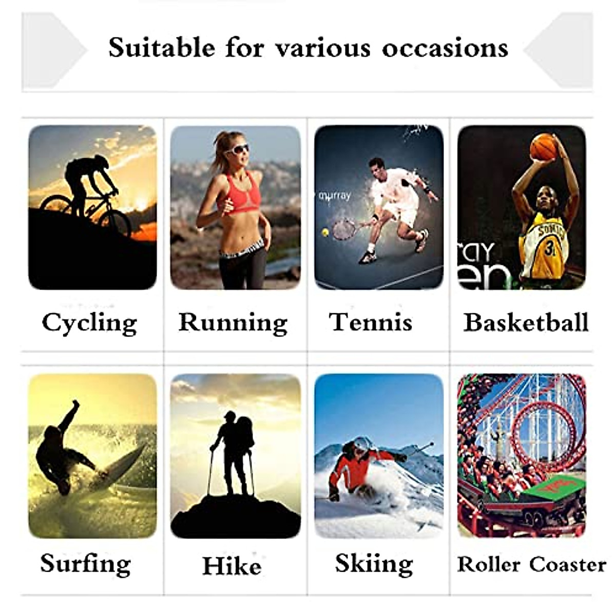 CAIGAIC Glasses Strap 5 Pcs, No Tail Anti-Slip Adjustable Sports Sunglasses Strap Eyeglasses Strap for Men Women