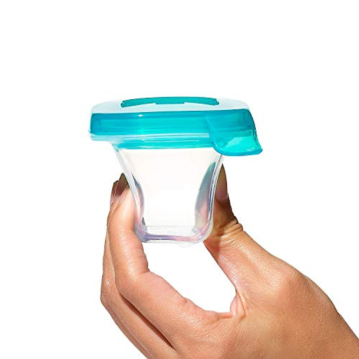OXO Tot Silicone Baby Food Storage Containers, Teal, Set of Six 2oz Containers