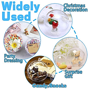 25 PCS Clear Plastic Fillable Ornaments,Transparent DIY Craft Ball,Clear DIY Christmas Ornament 5 Different Sizes for Wedding,Party,Home Decor