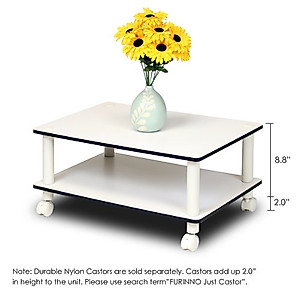 Furinno 11172 Just 2-Tier No Tools Coffee Table, White w/White Tube