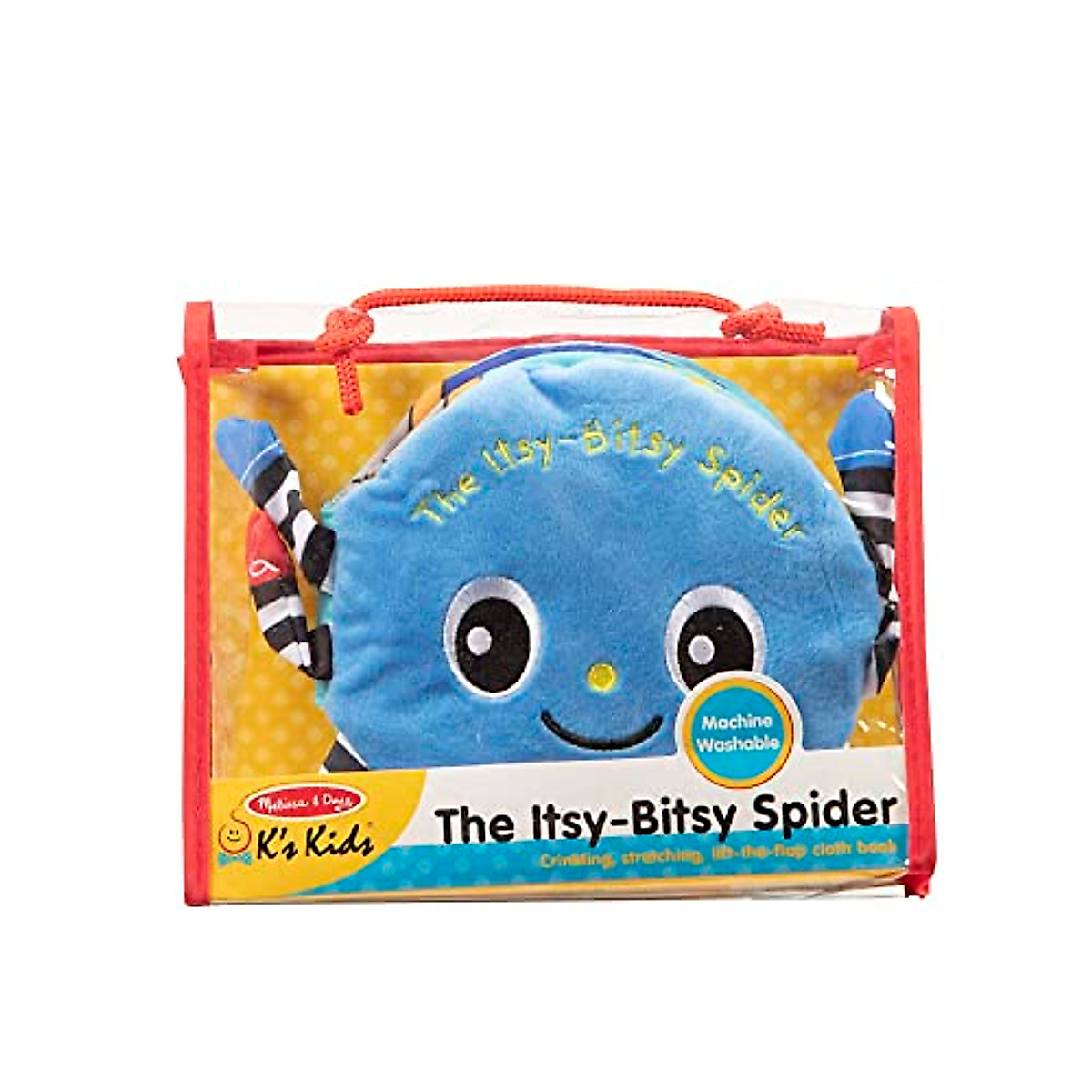 Melissa & Doug K's Kids Itsy-Bitsy Spider 8-Page Soft Activity Book for Babies and Toddlers - Cloth Baby Book And Sensory Toy With Textures To Grasp And Pages To Play Peekaboo, Ages 1 Month+