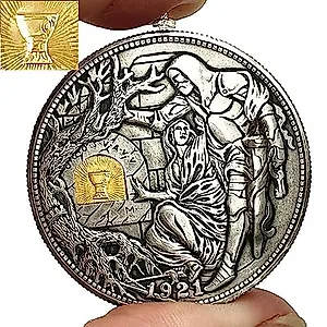 USA Movable Mechanical Coin Hobo Nickel Morgan Dollar Holy Grail Wandering Removeable Sword Amazing Art Collectible Creative Gift Handmade Commemorative