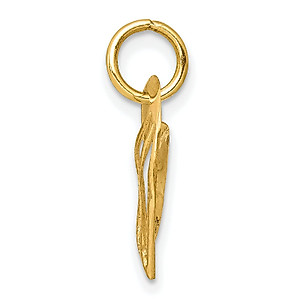 FindingKing 10K Yellow Gold Heart Charm Love Valentines Jewelry