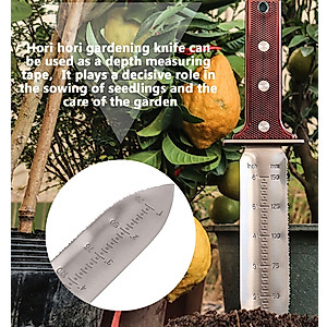 AKAKD Gardening Hori Hori Garden Knife - Gardening Knife,Soil Knife, Serrated Side Weeding Knife,Digging Knife,Garden Knives with Sheath,Full Tang Hori Hori Knife