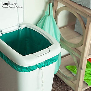 Kanga Care Seam Sealed Drawstring Reusable Diaper Pail Liner Large Barrel Shape 26" height x 51" top x 33" base | Peacock
