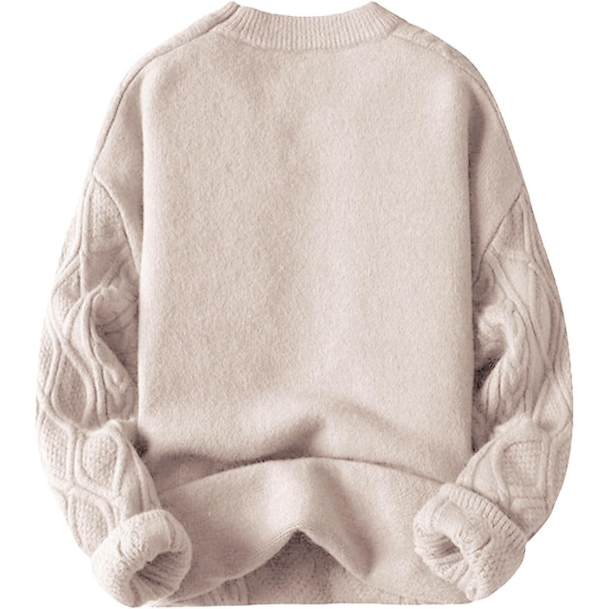 Aelfric Eden Women Sweater Oversized Knitted Sweater Woven Crewneck Pullover Beige