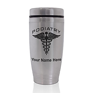 SkunkWerkz Commuter Travel Mug, Podiatry, Personalized Engraving Included