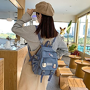 Ritatte Cute Mini Backpack with kawaii Pins Accessories Pendant for Women Aesthetic Mini Crossbody Bag Shoulder Bag(Blue-65, One Size)