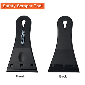 NEWISHTOOL Plastic Razor Blade Scraper with 3 Inch Big Blade, 2 Pack Plastic Blade Scraper and 20 PCS Extra Blades Adhesive Remover for Glue Residue Labels, Decals and Sticker on Window and Glass