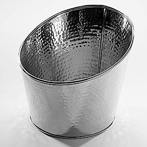 American Metalcraft HMSR8 Beverage Hammered Angled Tubs, Stainless Steel, 4-7/8 Quart Capacity, 10-1/8" Diameter, 9-1/2" Height