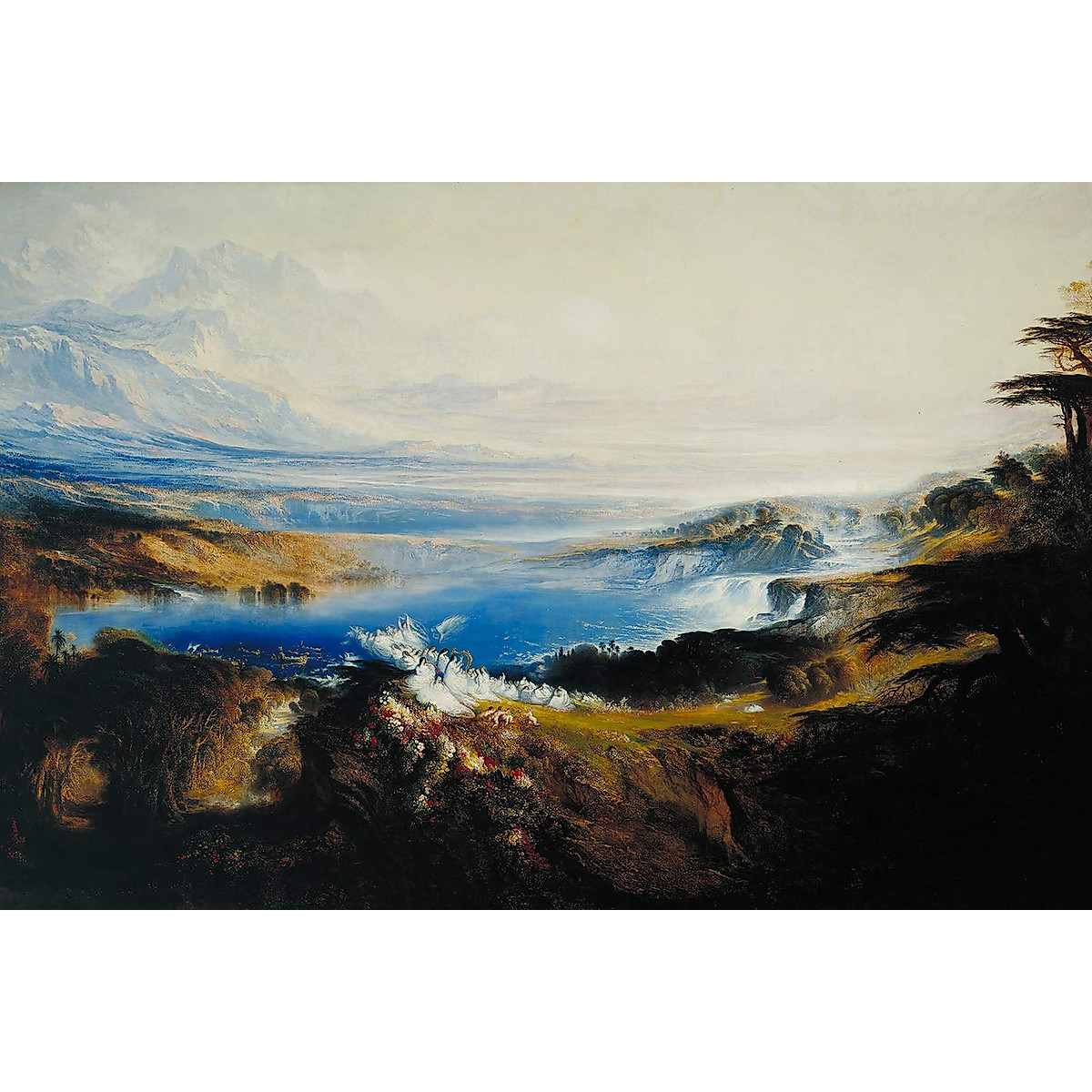 John Martin - The Plains of Heaven (1851) - Classic Painting Photo Poster Print Art Gift Home Wall Decor - Religious Nirvana God // Size: 24 x 16 Inches