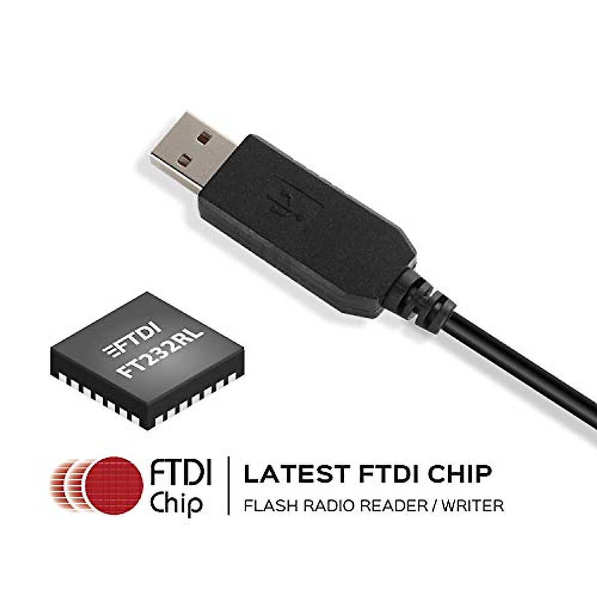 Radioddity PC001 FTDI USB Programming Cable, Plug and Play, Compatible with Windows 7/8/10/11, Most Analog Two Way Radios with 2-Pin K Plug