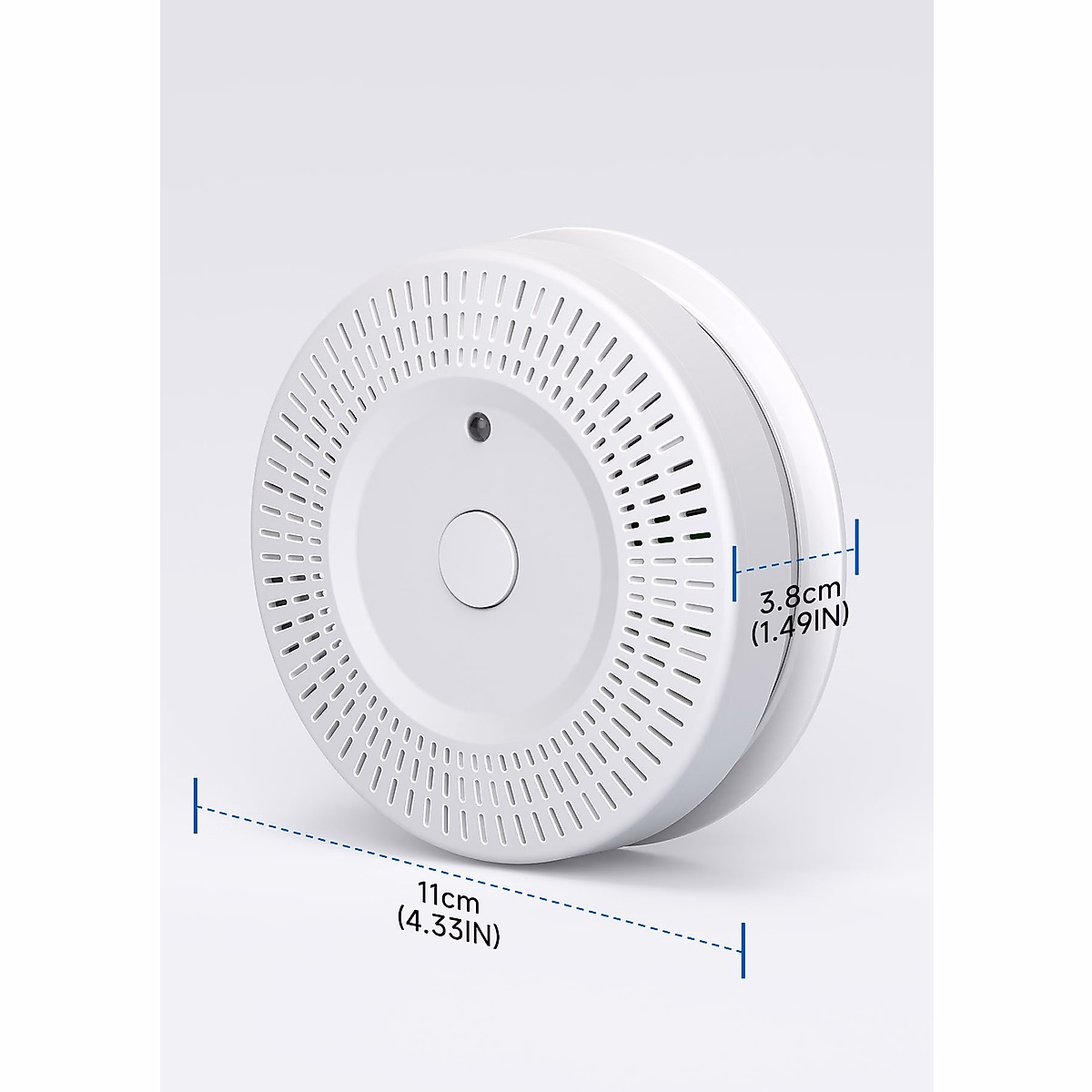 Smoke Detector, ‎Lecoolife, ‎9V Battery Operated Smoke Alarm with LED Indicator, Silence Button, Battery Powered 10-Year, White, 3 Pack