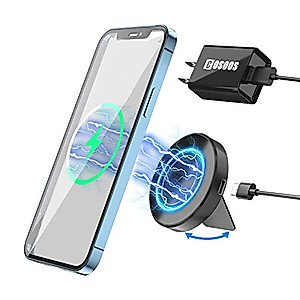 COSOOS Compatible with Mag-Safe Charger, Magnetic Wireless Charger for iPhone 14 Pro Max,14 Pro,14 Plus,14/13 Pro Max,13 Pro,12,Airpods 3,Fast Wireless Charging Pad with Adapter & 5ft Charging Cable