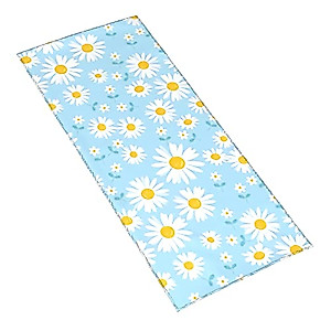 Daisy Flower Hand Towel - White Blue Print Bath Bathroom Towel Highly Absorbent Soft Guest Fingertip Towels
