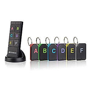 Retekess TH104 Key Finder,Wireless Item Locator,85 dB Beeping Sound,Support Remote Control,131ft Working Range,6 Receivers for Pet,Wallet,Key Tracking