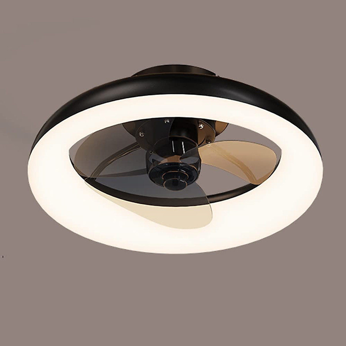 CATA-MEDICA Fan Light Mid-Century Flush Mount Copper Motor Low Profile Ceiling Fans with Lights 64W 3-Color Lighting Mode Smart Chandelier Mid-Century Multi-Speed Acrylic Lampshade Quiet Fan