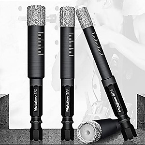 Mgtgbao 10pc 3/16” Dry Diamond Drill Bits Set，10PCS 5mm Hex Shank Core Drill Bit Brazed with Cooling Wax for Porcelain Tile Ceramic Concrete Granite Marble Hard Materials (not for Wood).