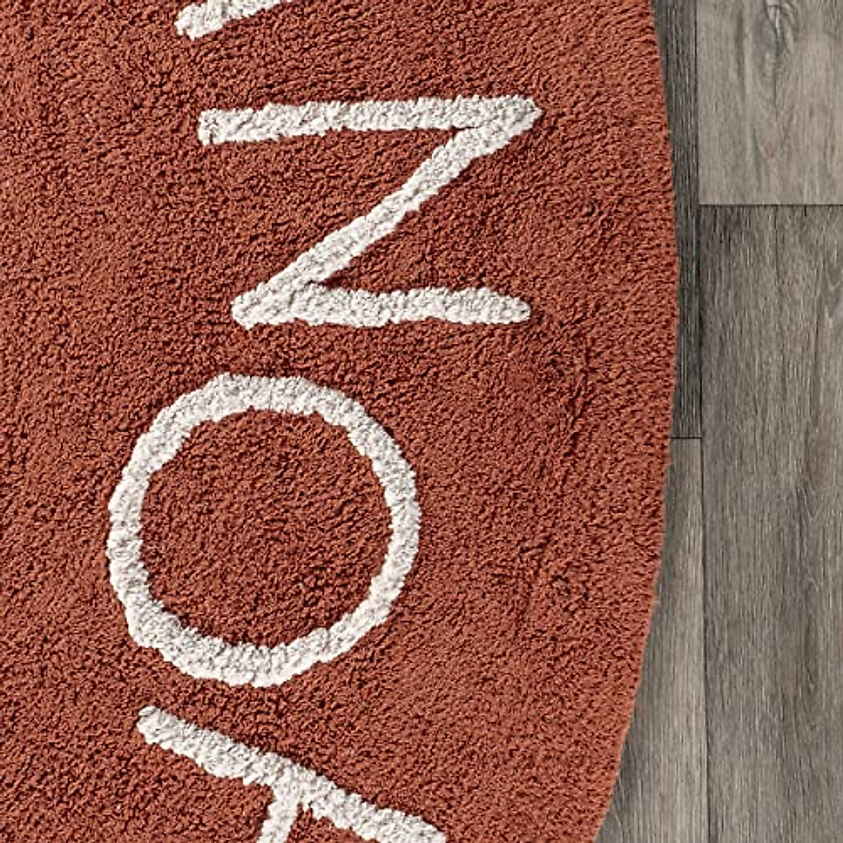 nuLOOM Kids Washable Round Alphabet Area Rug, 6' Round, Rust