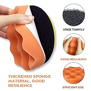 5''Wool Buffing Polishing Pads Set 9pcs Polishing Pads Kit Car Foam Buffing Sponge and Wool Pads Kit with M14 Drill Adapter for Car Headlight Restoration,Car Buffer Polisher, Polishing and Waxing